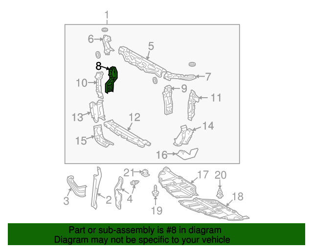 2002-2008 Toyota Side Brace 51465-06020 | Toyota Parts Center