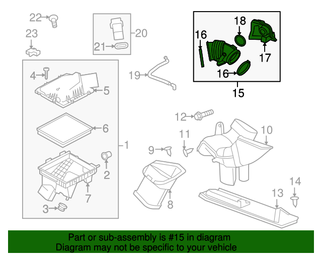 13267441 - Air Cleaner Outlet Duct 2010 Buick LaCrosse ...