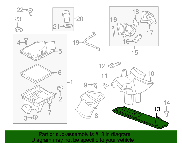 2010-2016 Buick LaCrosse OEM NEW Gm 16-10 LaCrosse CXL Air Cleaner ...