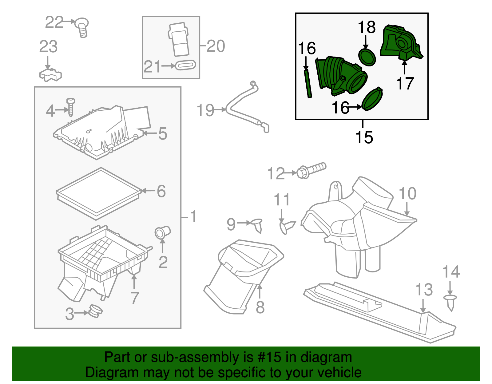 2010-2011 Buick LaCrosse Air Cleaner Outlet Duct 13250251 GM ...