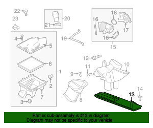 2010-2016 Buick LaCrosse Front Intake Air Duct Deflector 25998536 GM ...