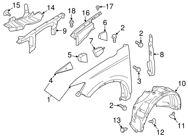 2008-2021 Ford Door Trim Panel Nut w714171s439 | NewAutoParts.com