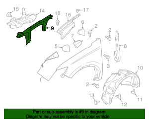 2016-2018 Lincoln MKX Fender Mtg Bkt - Passenger Side (RH) F2GZ-16C078 ...
