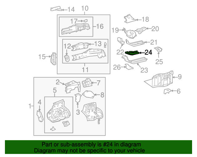 2005-2010 Scion tC Reinforcement Front Side 57196-20020 | Toyota Parts ...
