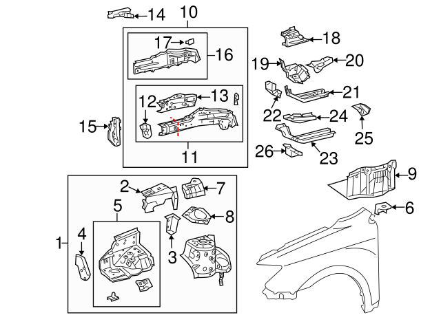 2005-2010 Scion tC Torque Box 57197-20102 | Discount Parts Monster