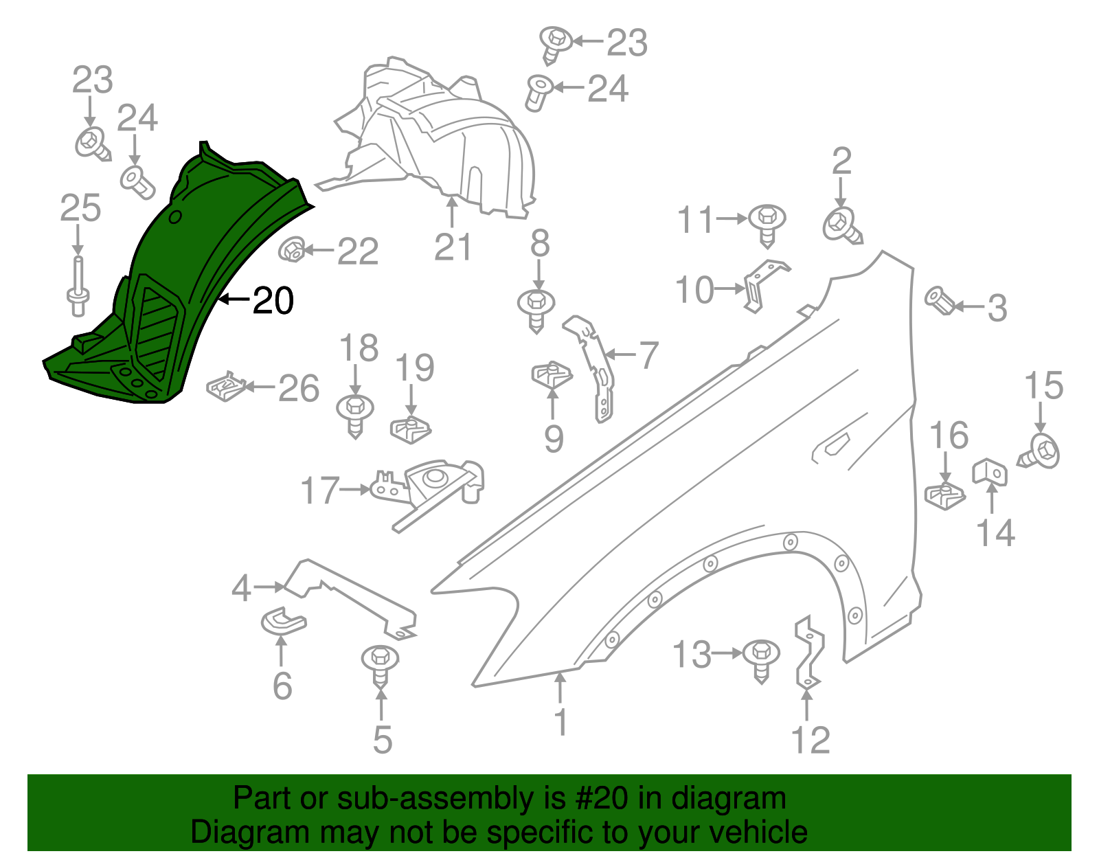 51717213641 - 2011-2018 BMW Fender Liner (51-71-7-213-641) | BMW of ...