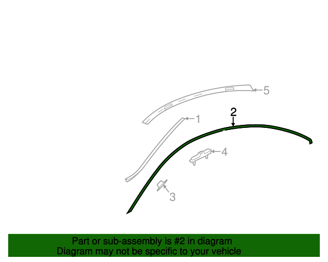 207-673-12-83-64 - Roof Molding 2010-2017 Mercedes-Benz ...