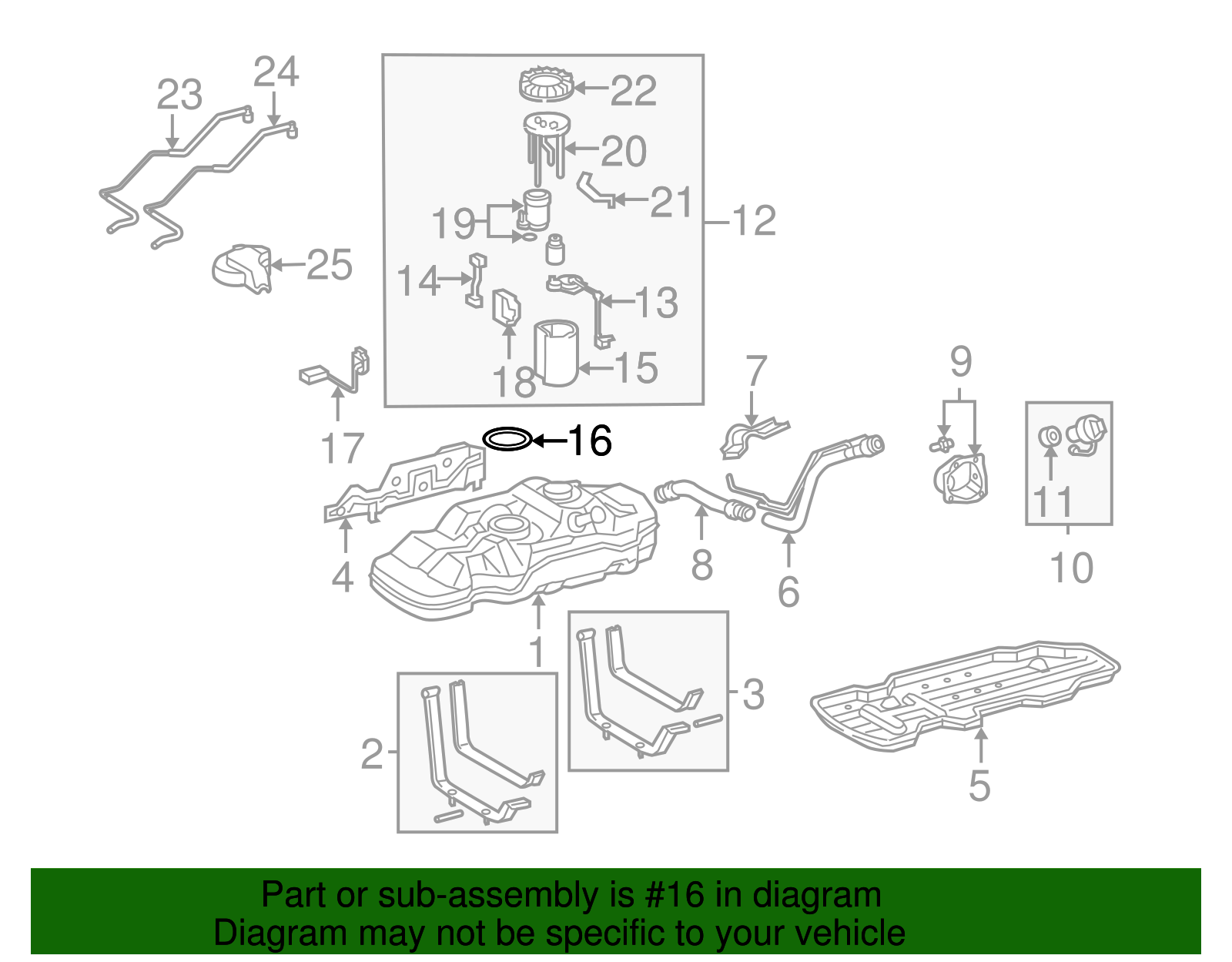 2004-2021 Toyota Fuel Pump Assembly O-Ring 77169-02050 | Toyota Parts ...