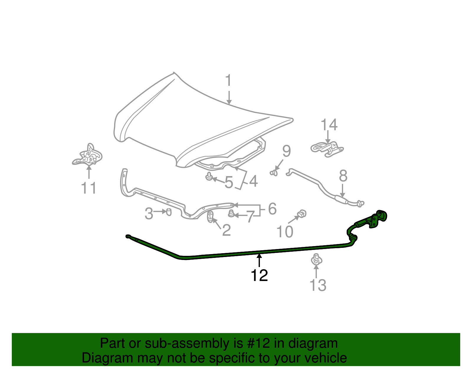 2002-2006 Honda CR-V Release Cable 74130-S9A-A01ZA | OEM Parts Online