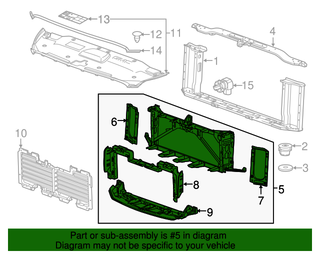 2015-2020 GMC Headlamp and Grille Mount Panel 23266741 GM ...