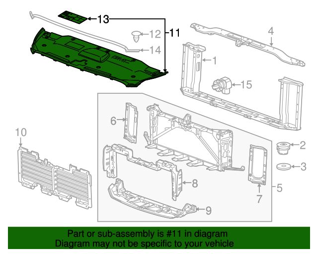 2015-2020 GMC Front Compartment Front Sight Shield 84163661 GM ...
