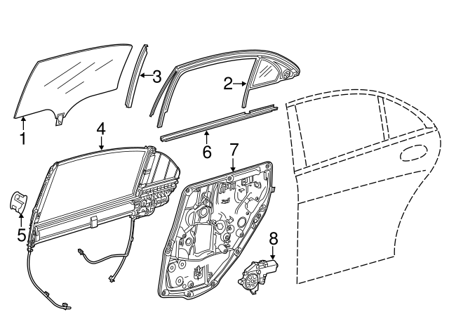 222-730-66-05 - Window Regulator 2014-2020 Mercedes-Benz ...
