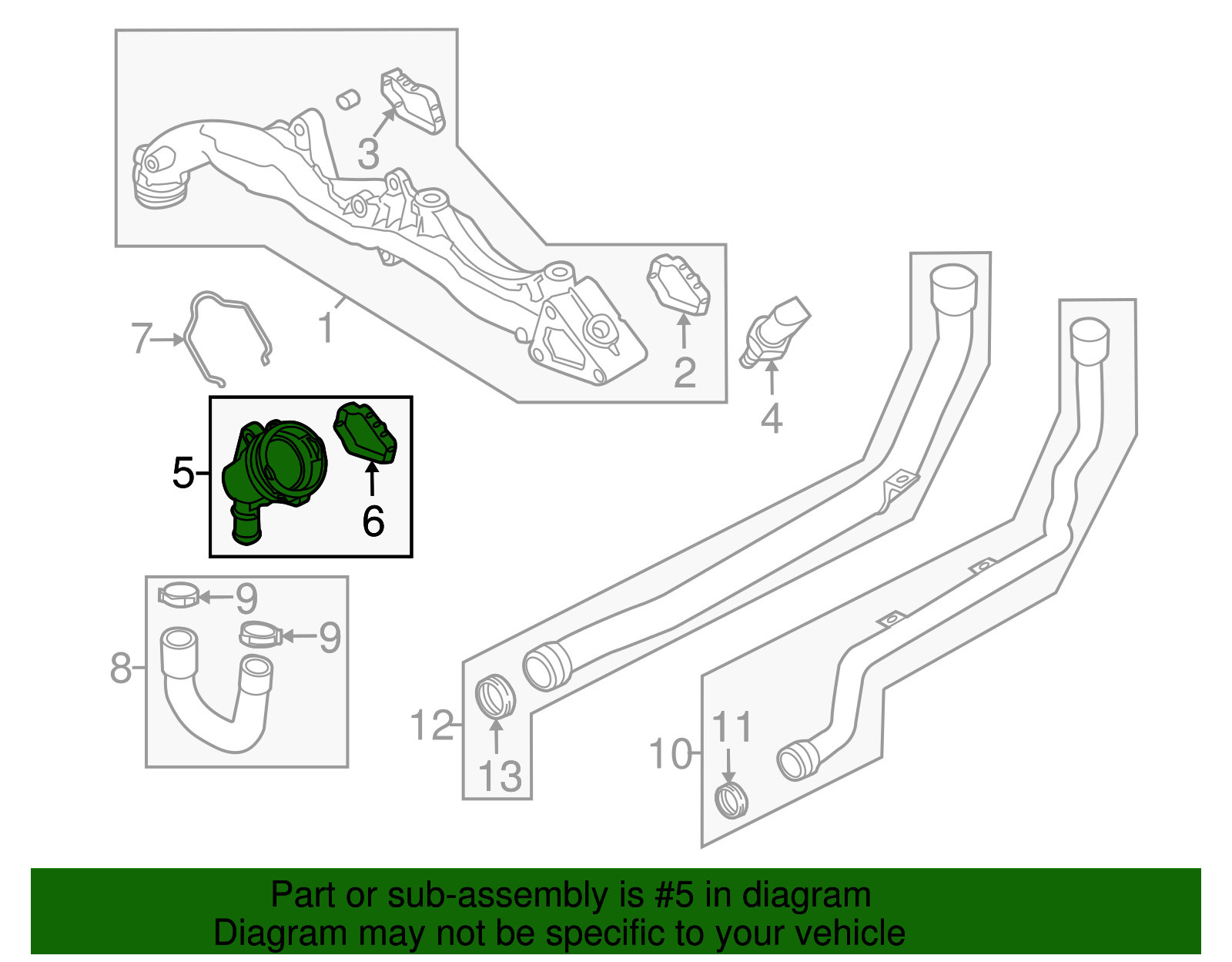 OEM Porsche Engine Coolant Outlet Flange (9a110613100) 2009-2013 ...