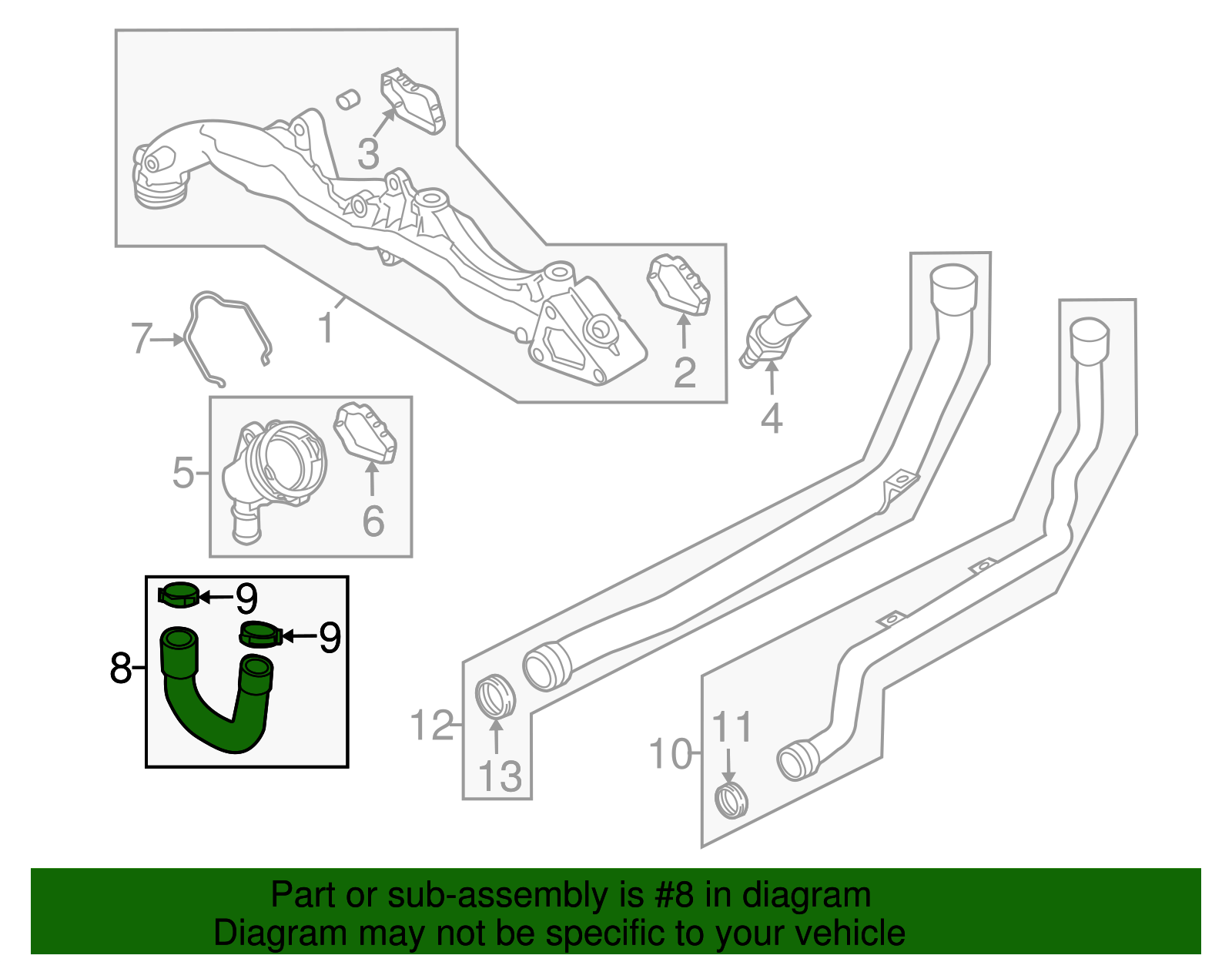 2009-2013 Porsche 911 Engine Coolant Hose 9A1-106-660-01 | Gaudin ...