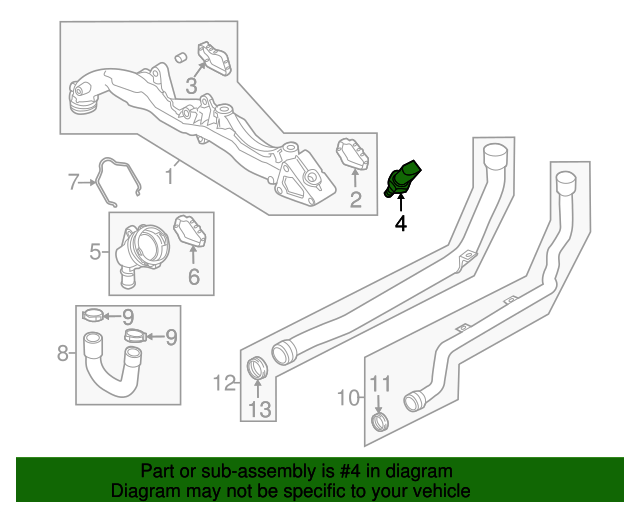2009-2013 Porsche Engine Coolant Temperature Sensor 997-606-420-01 ...