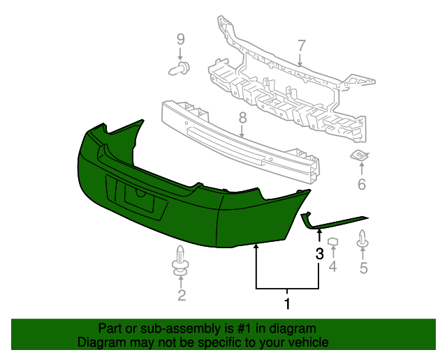 2006-2016 Chevrolet Rear Bumper Cover 19120961 GM | GMPartsDirect.com