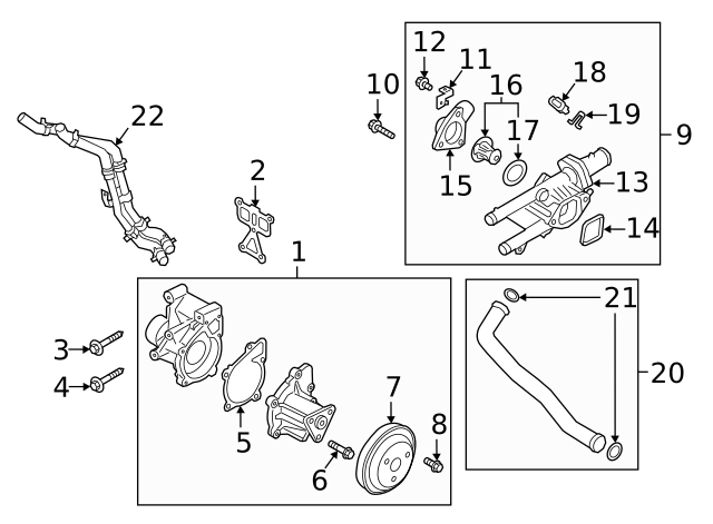 25600-2GGB0 - Engine Coolant Thermostat Kit 2018 Hyundai Tucson ...