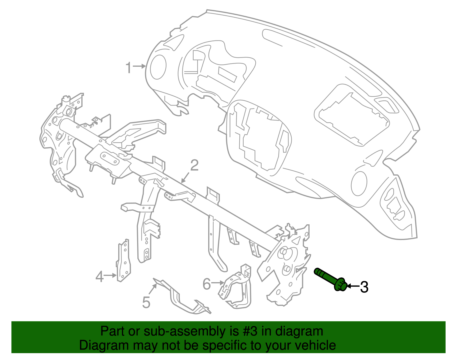 2011-2024 Nissan Reinforced Beam Bolt 01121-N8121 | Melloy Nissan Parts