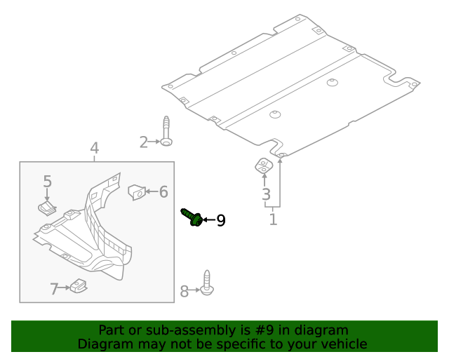 2011-2024 Audi Fender Liner Retainer Screw WHT-003-841 | Audi USA Parts