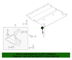 2019-2025 Audi Under-Body Shield U-Nut WHT-008-843 | Audi USA Parts