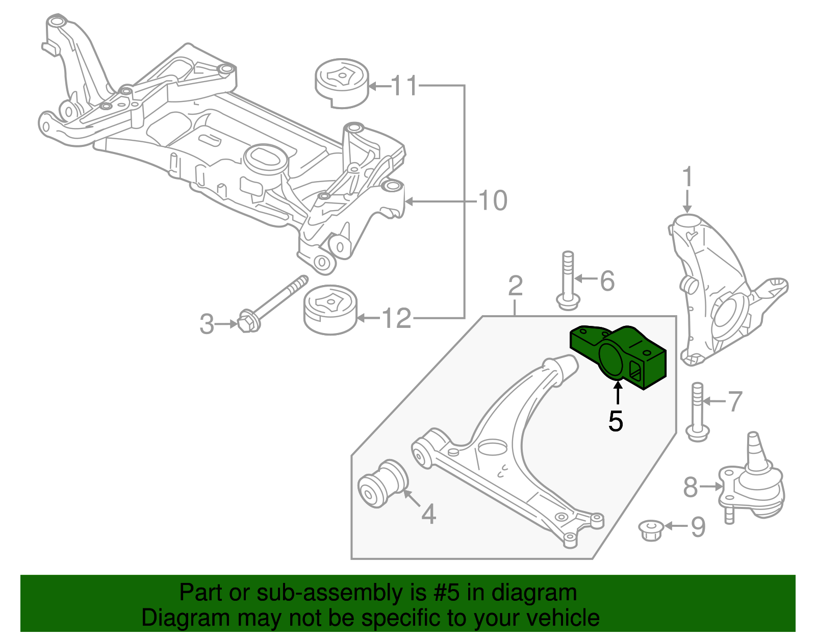 2006-2018 Volkswagen Lower Control Arm Bracket 3C0-199-231-E | VW Parts ...