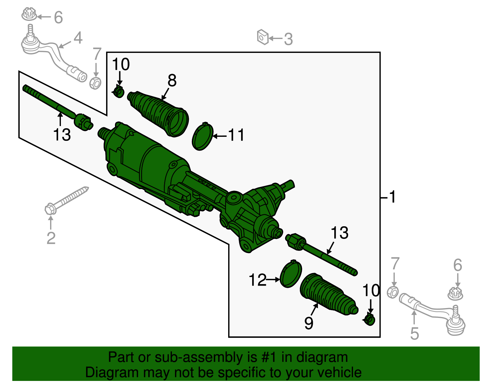 Genuine Audi 4K1-423-055-P | Steering Gear with Inner Tie Rod Ball ...