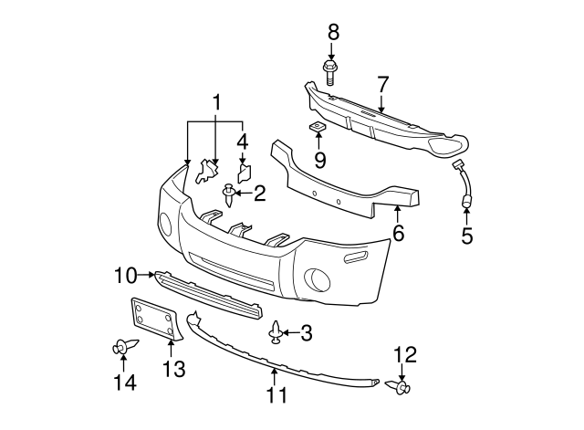 2005-2009 GMC Front Bumper Fascia Spacer 89046024 | Auto Parts Express