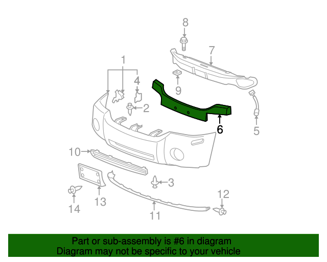 2005-2009 GMC Front Bumper Fascia Spacer 89046024 | Auto Parts Express