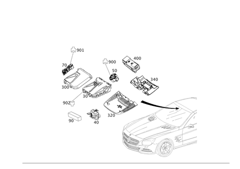 Sensors, Camera and Switch Behind Windshield for 2020 Mercedes-Benz SL ...