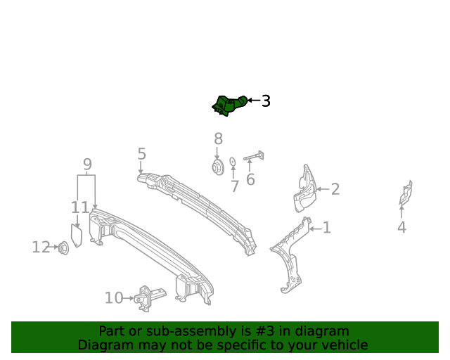 253-885-04-03 - Bumper Cover Bracket 2020-2022 Mercedes-Benz ...