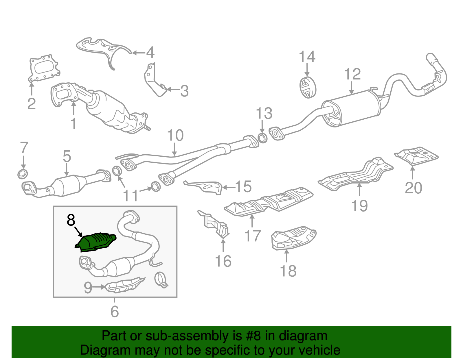 2005-2023 Toyota Tacoma Shield, Catalytic Converter 18435-0P020 | OEM ...