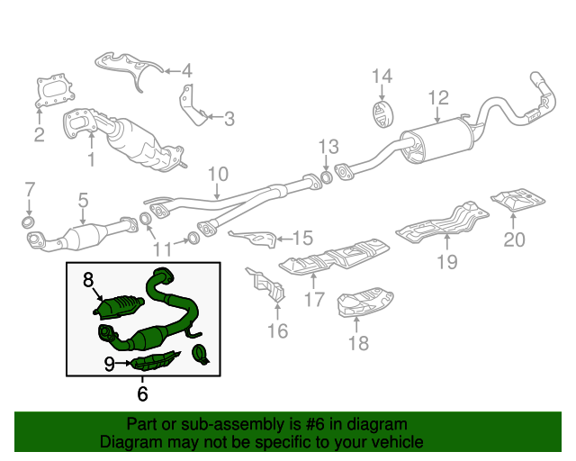 17450-0P360 - Catalytic Converter (Front) - 2016-2021 Toyota Tacoma ...