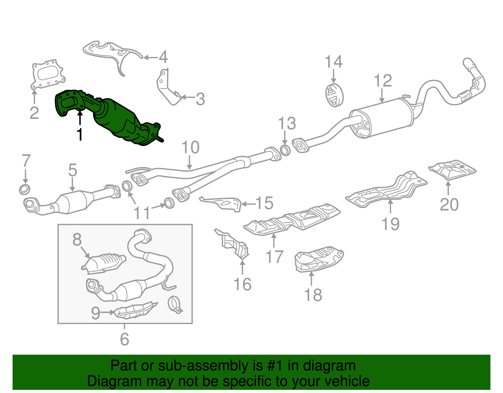 2020-2023 Toyota Tacoma Exhaust Manifold 17140-0P420 | Retail ...