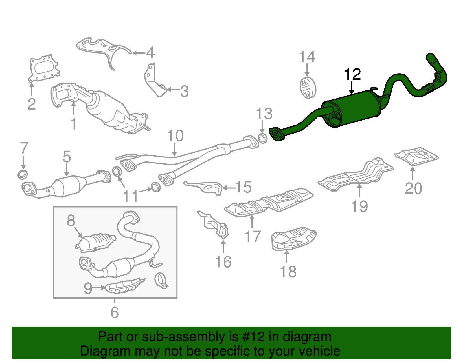17430-0C111 - High-Quality Exhaust Muffler for 2013-2023 Toyota Tacoma ...