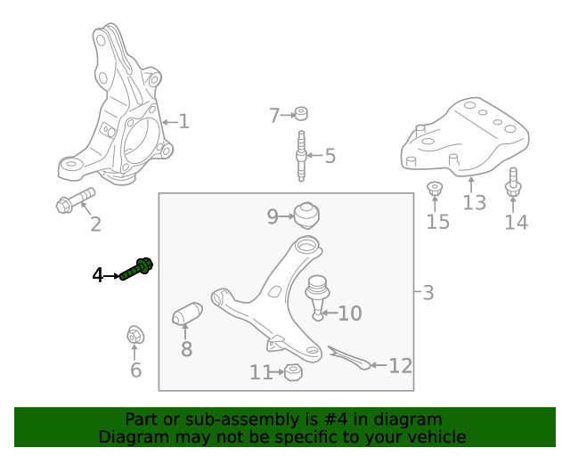 2014-2024 Subaru Lower Control Arm Bolt 901000396 | Subaru Parts Store