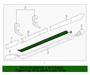 2007-2014 GM Driver Side Running Board Step Pad 25804636 | GM Parts Center
