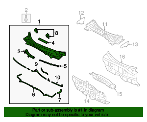 2012-2017 Hyundai Veloster Cowl Grille 86150-2V000 | OEM Parts Online