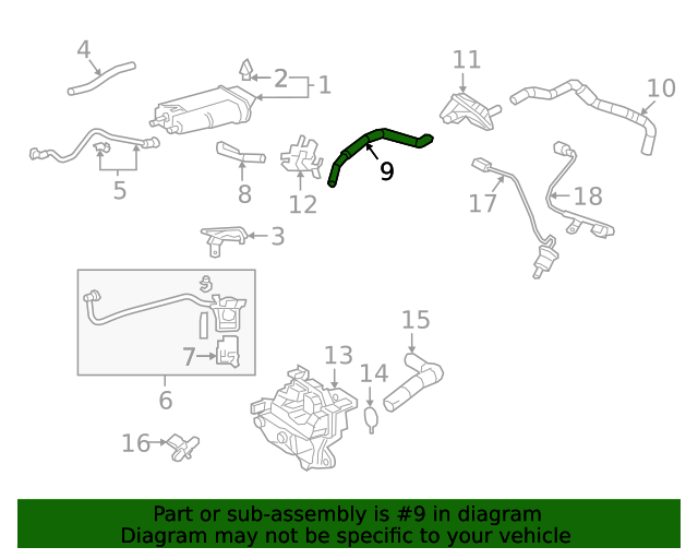 23826-F2030 - Vacuum Hose 2019-2022 Lexus UX200 | Lexus Parts Outlet