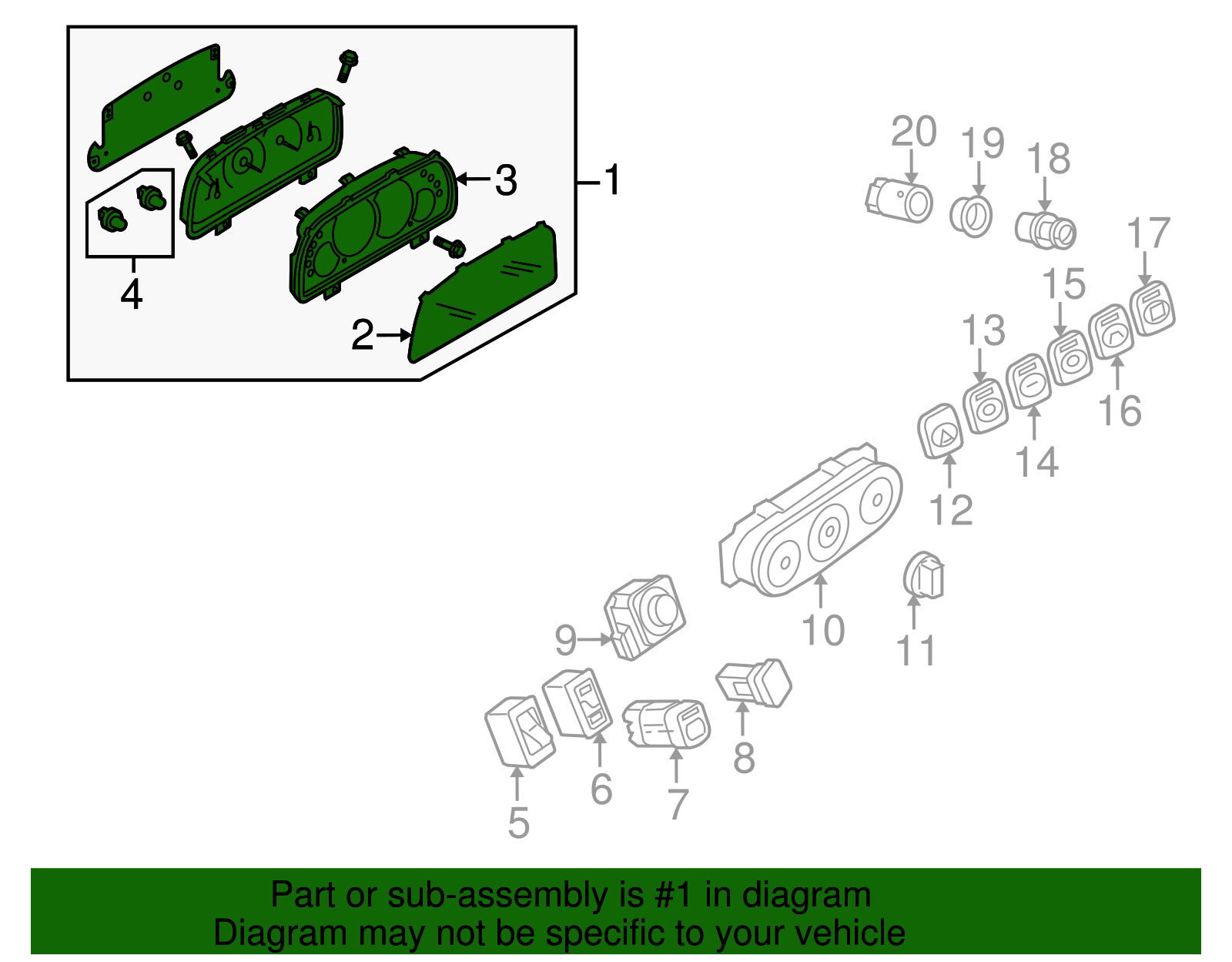2005-2006 Mercury Mariner Instrument Cluster 5E6Z-10849-BA | Retail ...