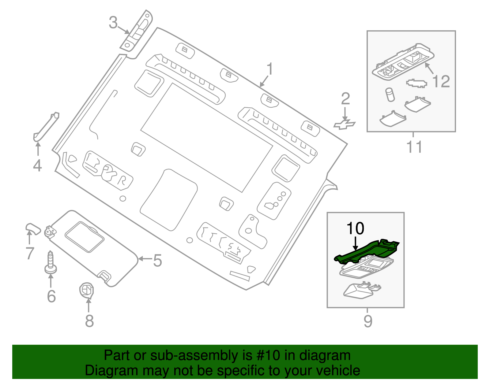 2017-2019 Nissan Map Lamp Assembly Bracket 26439-EZ01B | Team Nissan Inc.