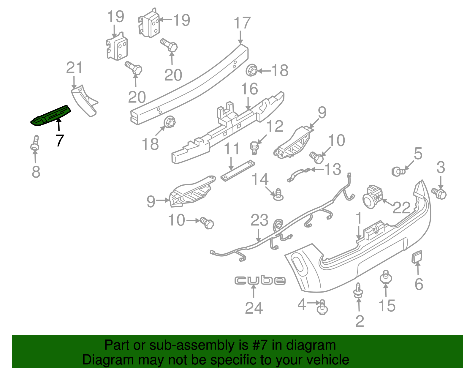 2009-2014 Nissan Cube Side Bracket 85223-1FA0B | My Nissan Part