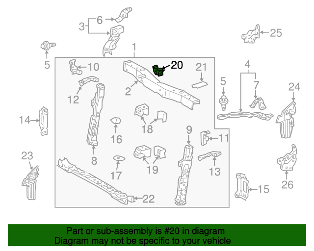 2010-2015 Toyota Bumper Bracket 52147-47010 | Toyota Parts Center