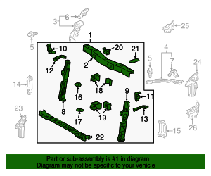 53201-47903 - Radiator Support - 2010-2015 Toyota | OEM Genuine Parts