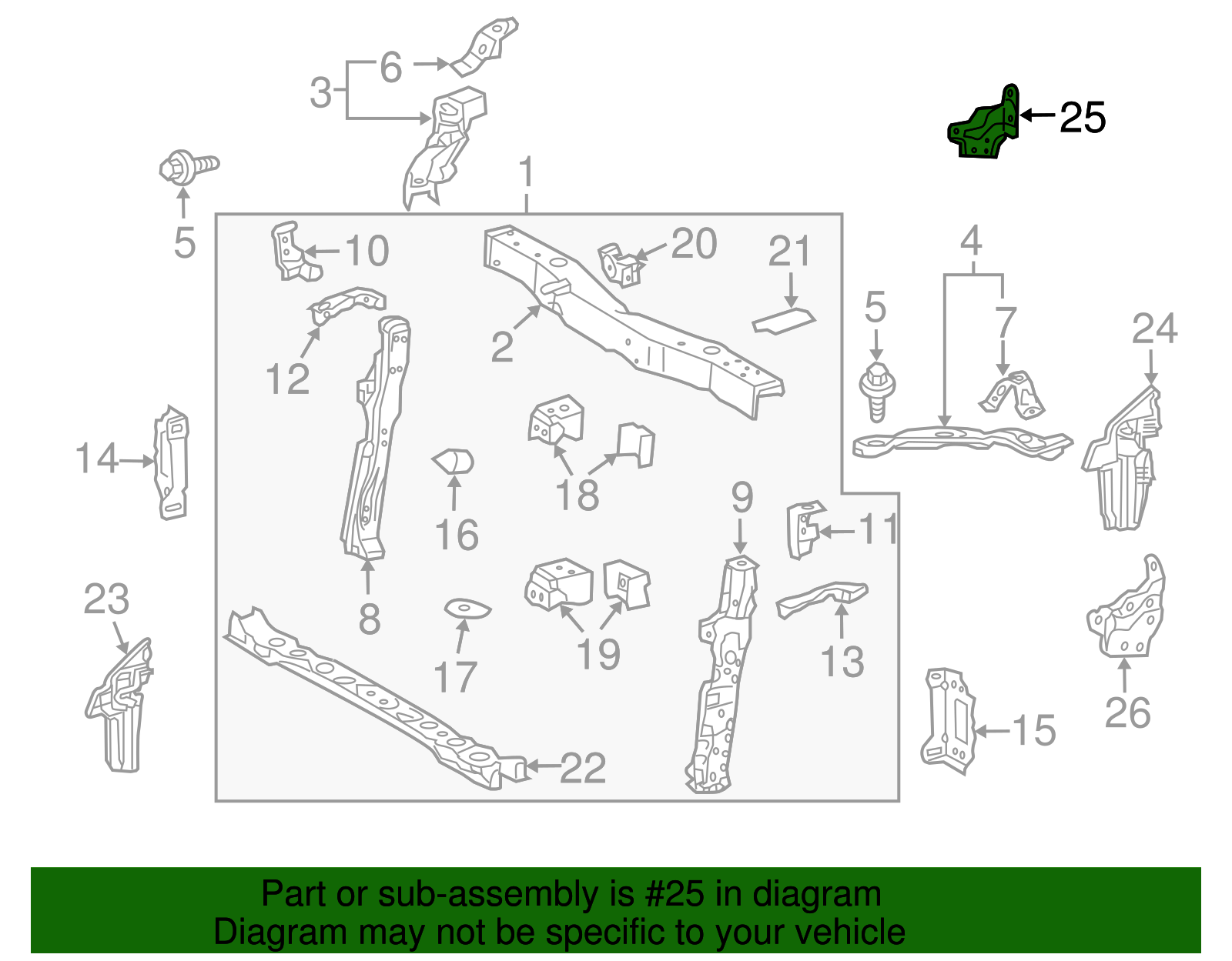 2010-2013 Toyota Side Bracket 53803-47020 | Toyota Parts Center