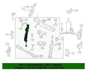 2008-2017 Toyota Radiator Support Side Panel 53209-12140 | Toyota Parts