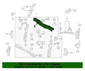 5320872010 - Upper Tie Bar 2011-2013 Toyota | AutoNationParts.com