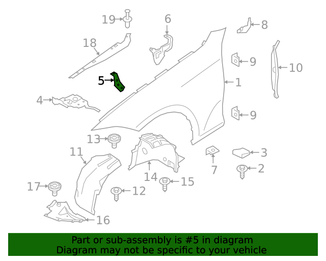 41008494438 - 2019-2020 BMW Fender Upper Bracket (41-00-8-494-438 ...