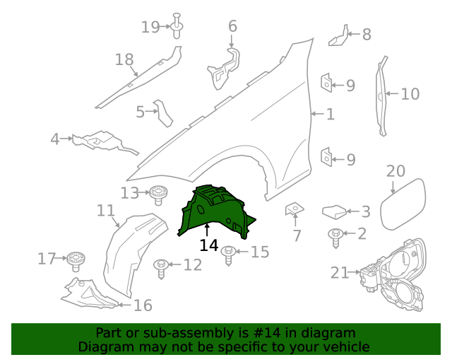 51717340927 - 2019-2021 BMW Rear Fender Liner (51-71-7-340-927) | BMW ...