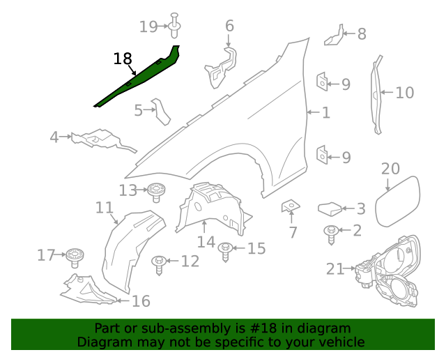 Genuine BMW 51-76-7-419-386 | Fender Ledge Cover | FREE Shipping on ...