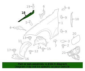 51767419385 - 2019-2021 BMW Fender Ledge Cover (51-76-7-419-385) | BMW ...